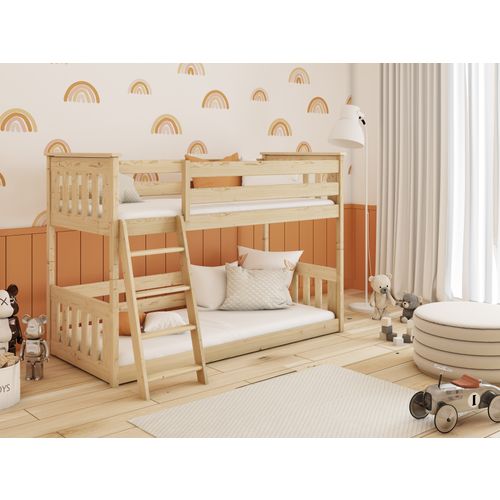 Drveni Dečiji Krevet Na Sprat Kevin - Svetlo Drvo - 200*90 Cm