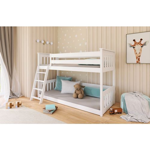Drveni Dečiji Krevet Na Sprat Kevin - Beli - 190*90 Cm