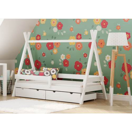 Drveni Dečiji Krevet Tipi Plus - Beli - 180*80 cm