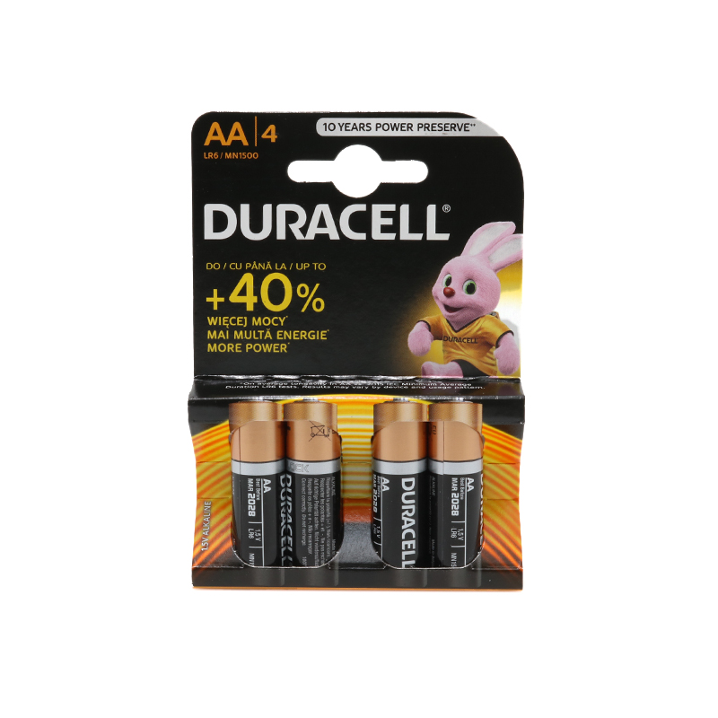 Baterija alkalna 1.5V AA LR6 blister 4/1 Duracell (MS)