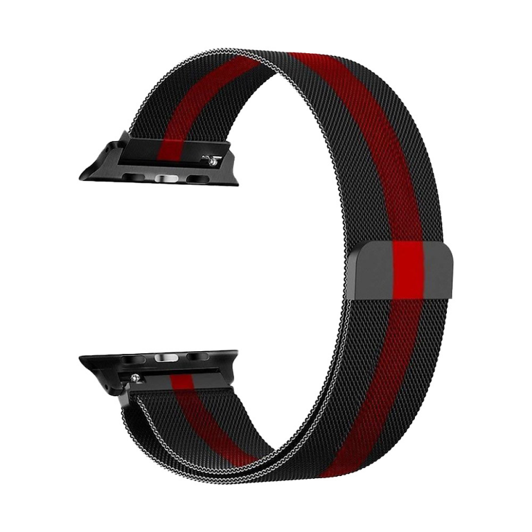 Narukvica metalik - iPhone Apple watch 42mm crno crvena