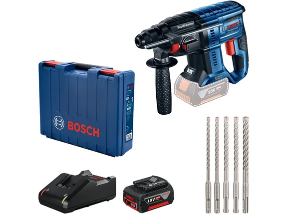 Bosch Akumulatorski elektro-pneumatski čekić za bušenje GBH 180-LI (1x4.0 AH) + SDS Plus set 0 615 990 M9C