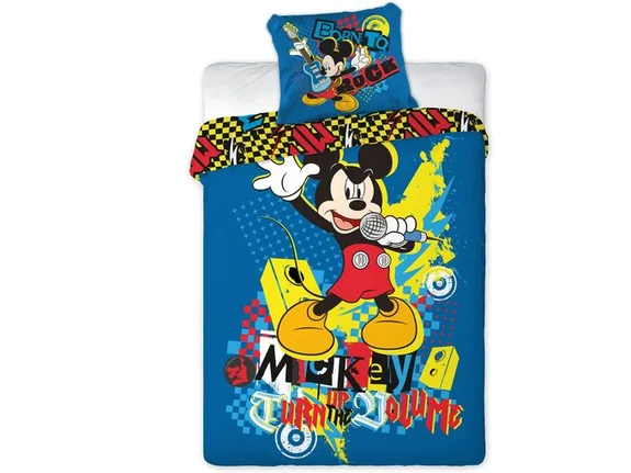 Posteljina za decu Mickey Mouse Born to Rock 160x200+70x80cm