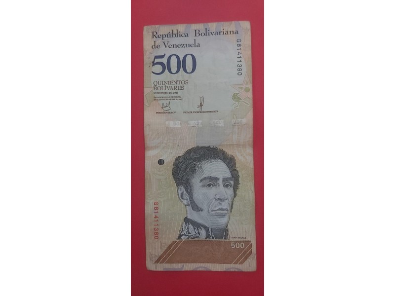 500 bolivares 2018 god Venecuela Vf