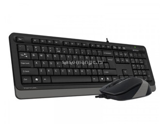 A4 TECH F1010 FSTYLER USB US siva tastatura + USB sivi miš