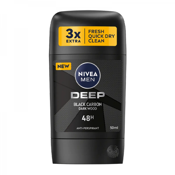 Deep Black Carbon Dark Wood 48H Antiperspirant Stick 50ml