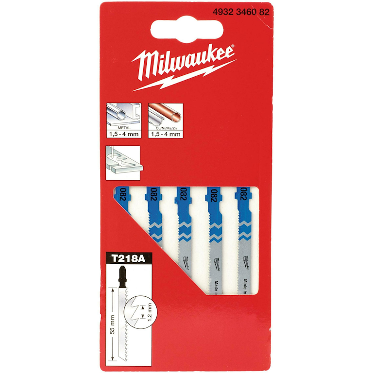 Milwaukee Listovi ubodne testere za krive rezove u metalu, 55 mm, 5 kom, 4932346082