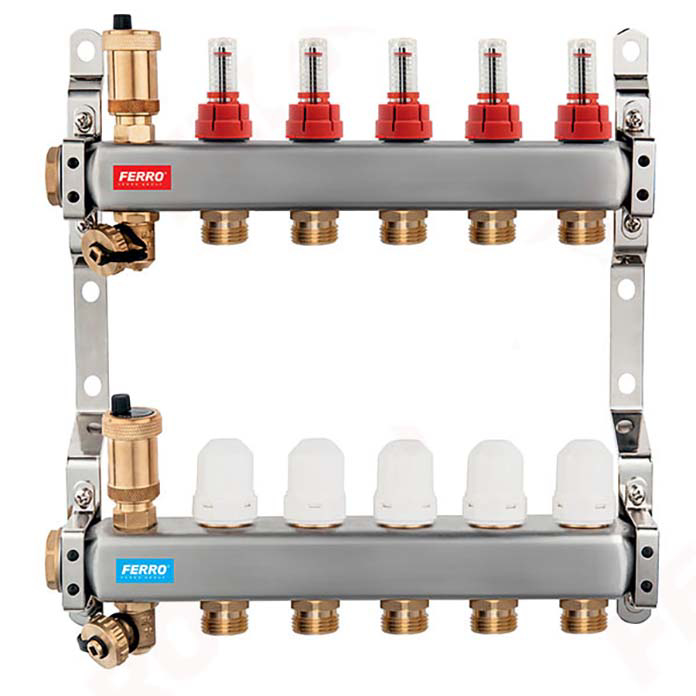 Inox razdelni set sa protokomerima 1"x 3/4 x 10 FERRO