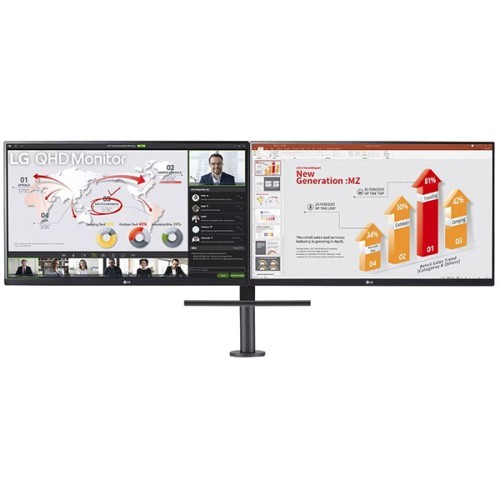 LG 27″ QHD Ergo Dual Daisy Chain Monitor | 27QP88DP-BS