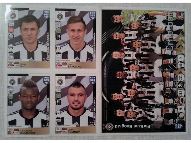 6 sličica za album FIFA 365 (1/4 set FK Partizan)