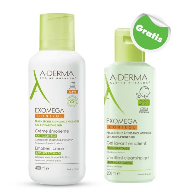 A-DERMA PROMO EXOMEGA CONTROL KREMA +GRATIS GEL 2U1