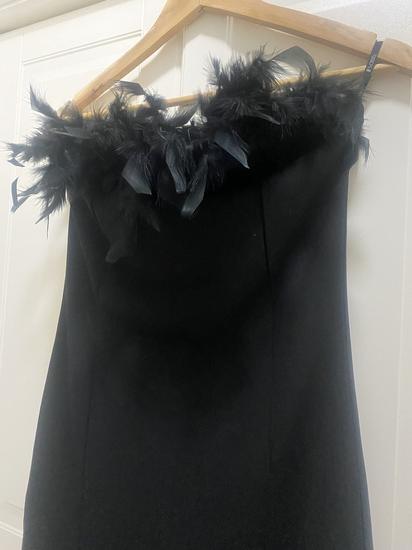 Duga top haljina sa perjem NOVO