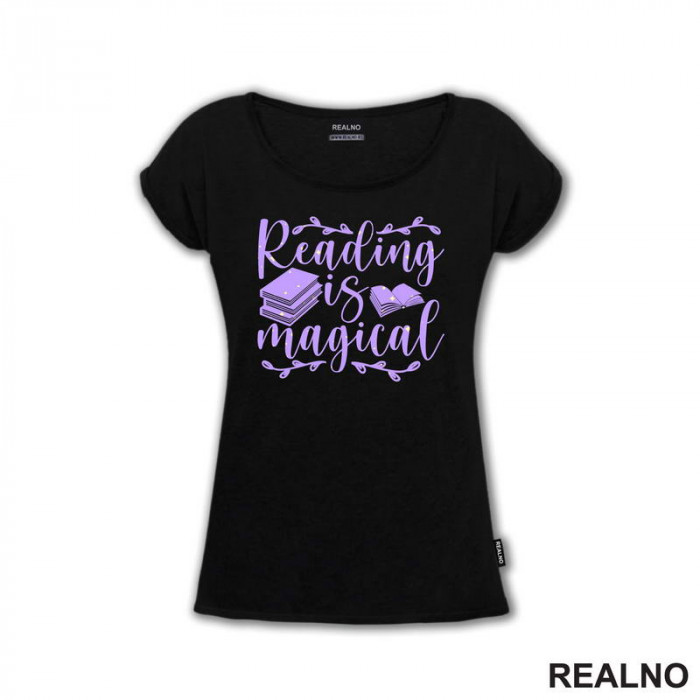 READING IS MAGICAL - PURPLE - BOOKS - ČITANJE - KNJIGE - MAJICA