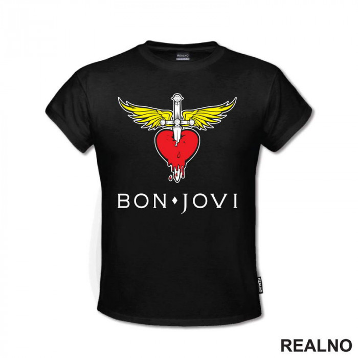 BON JOVI LOGO ILLUSTRATION - MUZIKA - MAJICA