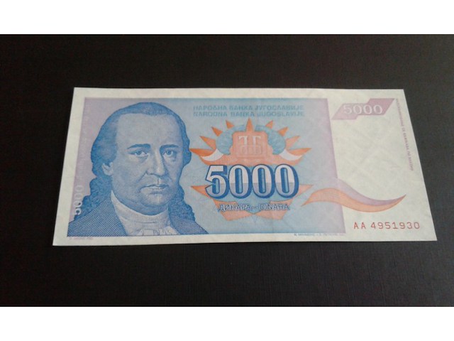 5000 DINARA IZ 1994. UNC