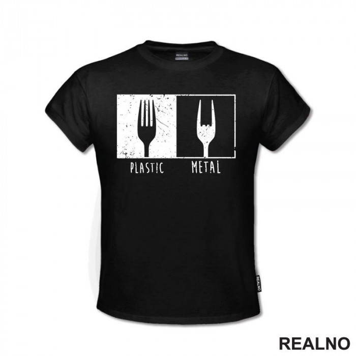 PLASTIC - METAL - FORK - MUZIKA - MAJICA