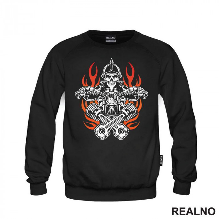 SKULL BIKER - FIRE - MOTO - MOTORI - DUKS