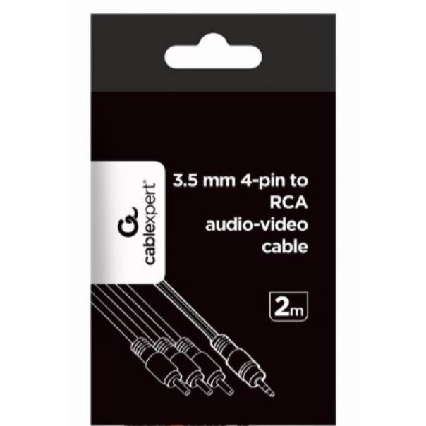 GEMBIRD Kabl 3,5mm na 3 RCA, CCA-4P2R-2M, 2m, crna