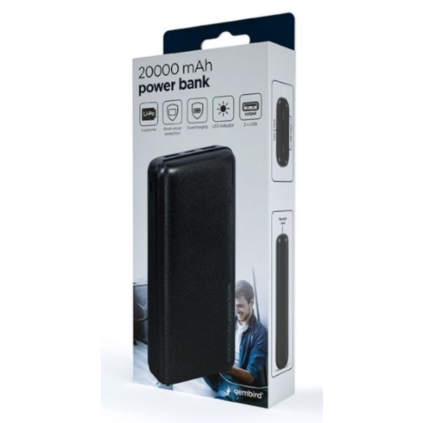 GEMBIRD Power bank, PB20-20, 20000mAh