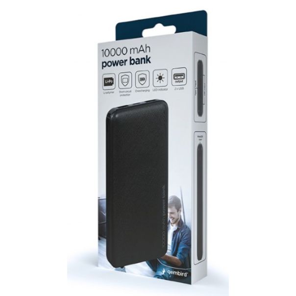 GEMBIRD Power bank, PB10-10, 10000mAh