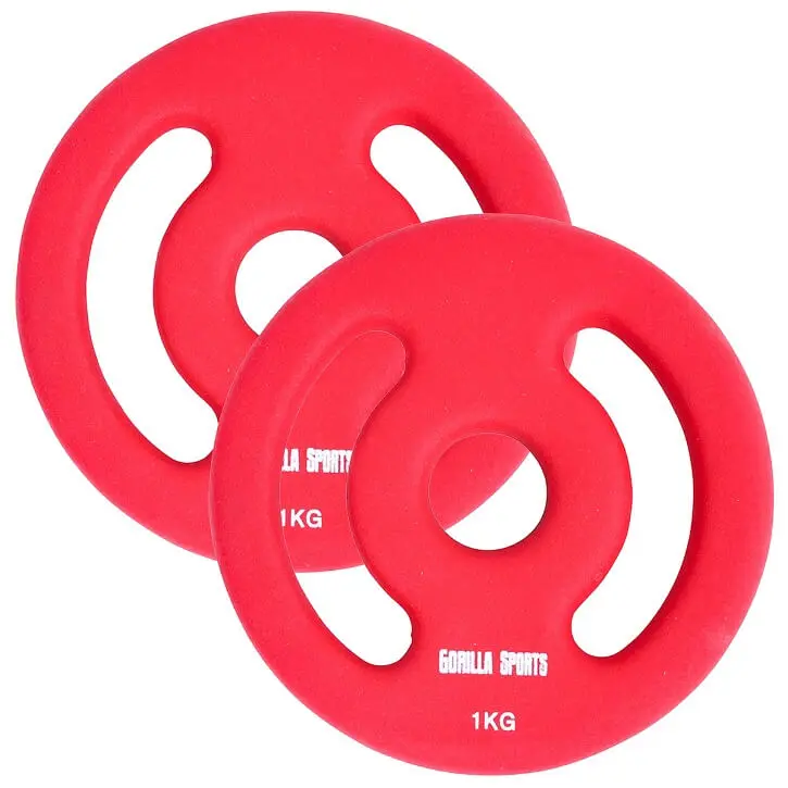 GORILLA SPORTS Set od 2 gumirana tega 30 mm 2 x 1 kg