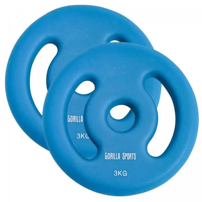 GORILLA SPORTS Set od 2 gumirana tega 30 mm 2 x 3 kg