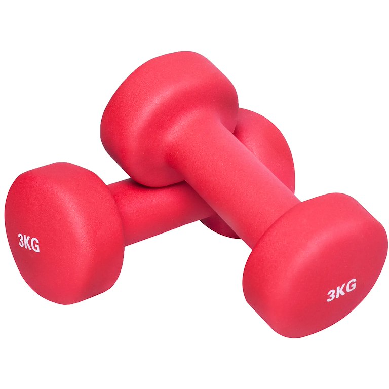 GORILLA SPORTS Set bučica za aerobik 2 x 3 kg crveni