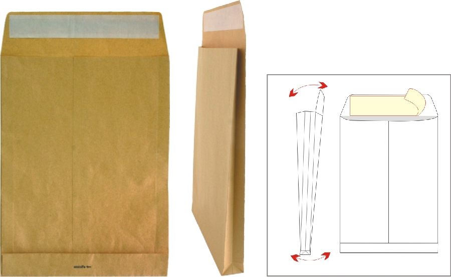 Koverta B4 sa proširenjem 25x35,3x4 natron 120gr