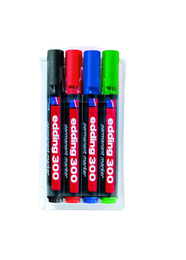 Marker permanent 300, zaobljeni, set 1/4 sortirano Edding