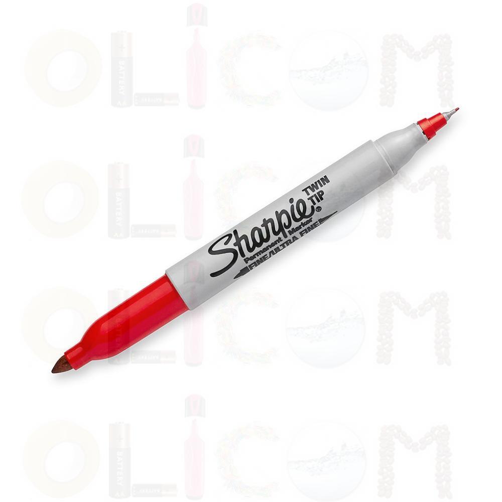Permanentni marker Sharpie TWIN TIP crveni 1/1
