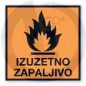 Izuzetno zapaljivo 100x100mm nalepnica kvadratna