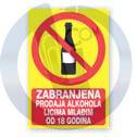 Zabranjena prodaja alkohola maloletnim licima 100x150mm