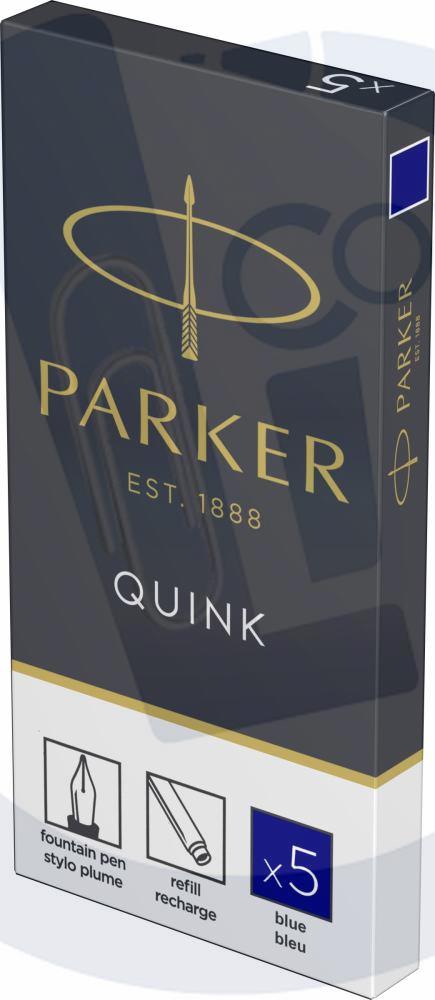 Patrone duže za naliv pero QUINK Perm. Blue 1/5 Parker