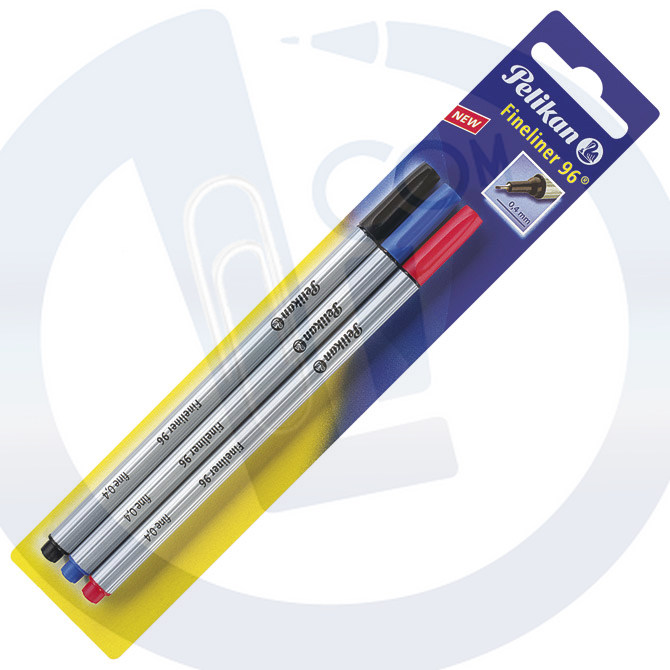 Flomaster fineliner 0,4mm 96F 1/3 Pelikan 940627 sort blister