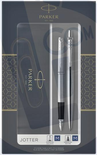 Parker set hemijska + naliv pero Jotter SS CT