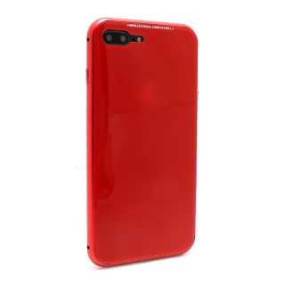 Futrola Magnetic Glass Frame za Iphone 7 Plus/Iphone 8 Plus crvena