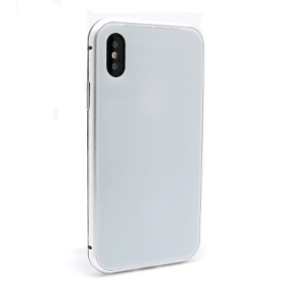 Futrola Magnetic Glass Frame za Iphone X bela