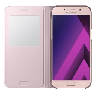 Samsung maska sa preklopom i prozorom A5 2017 pink