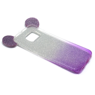 Futrola GLITTER MOUSE za Samsung G925 Galaxy S6 Edge srebrno/ljubicasta