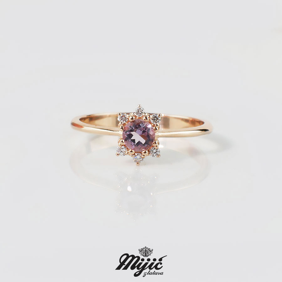 Dijamantski prsten sa ametistom Zara