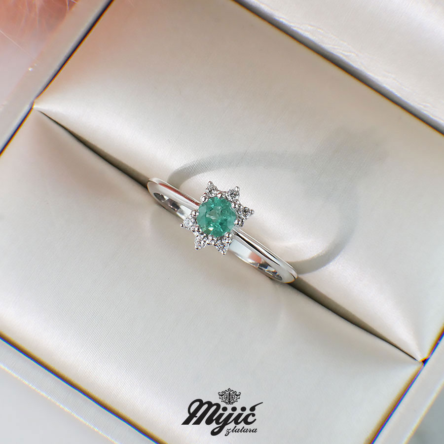 Dijamantski prsten sa smaragdom Zara