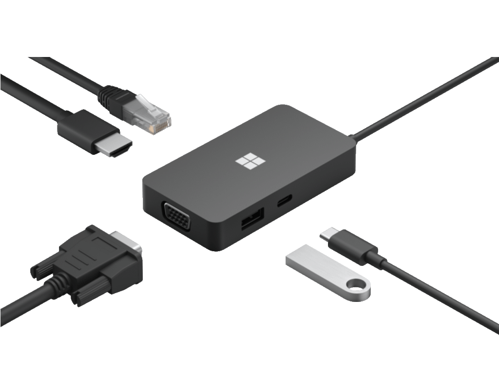 Adapter Microsoft USB-C Travel Hub USB-C3.2/USB-A/Eth/HDMI/VGA