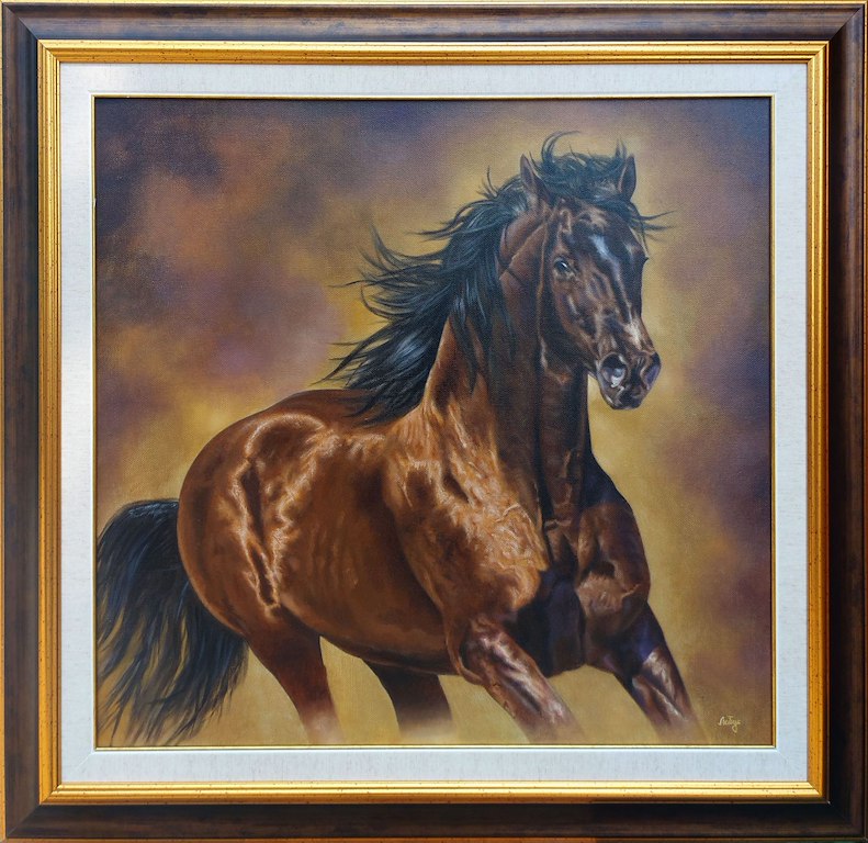 Slika Siniše Labusa – Konj u trku