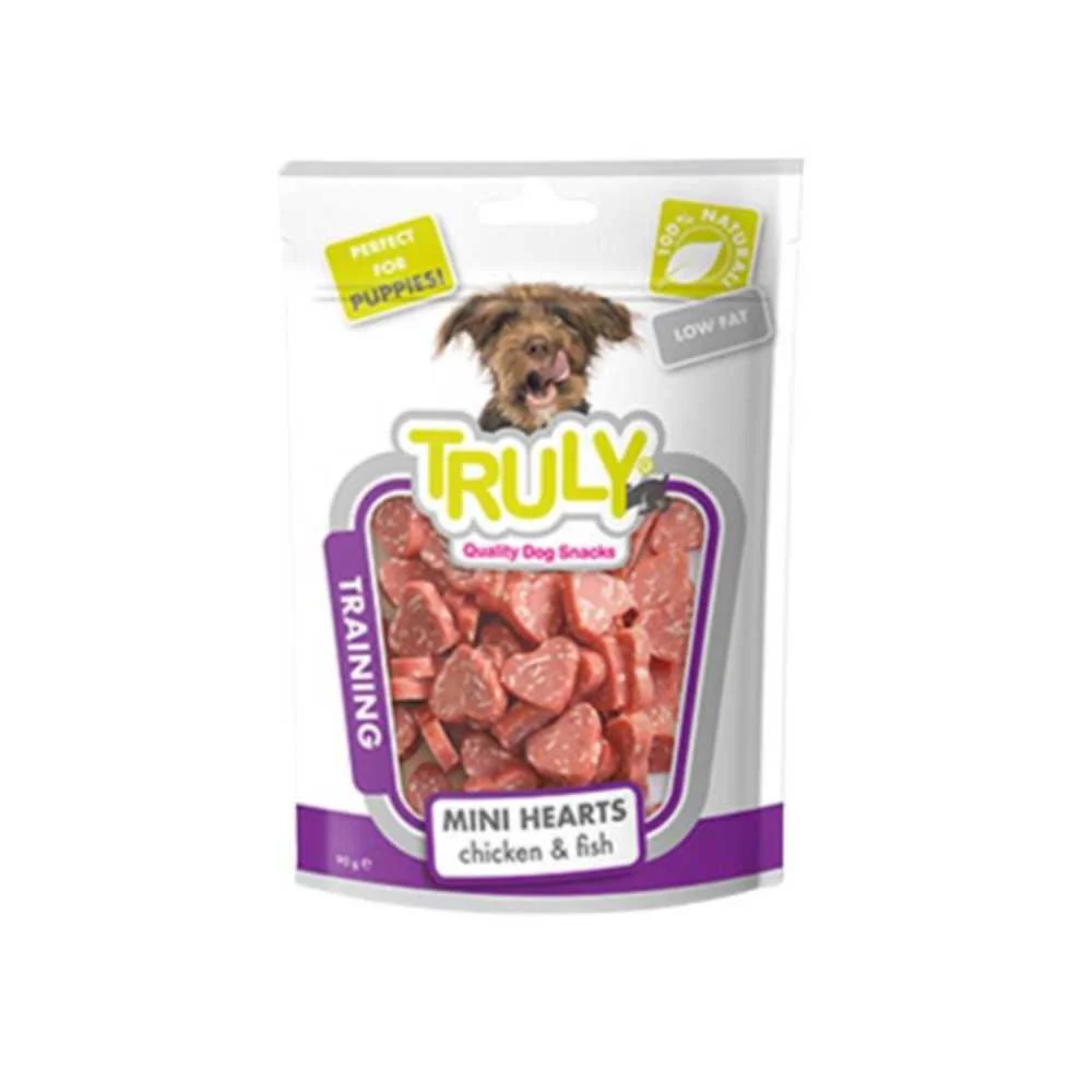 Truly Mini hearts poslastica za pse - piletina i riba 90g