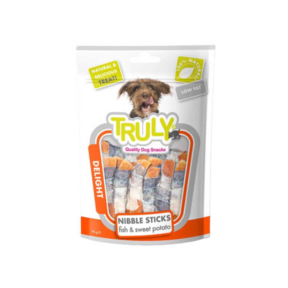 Truly Nibble sticks poslastica za pse - riba i batat 90g