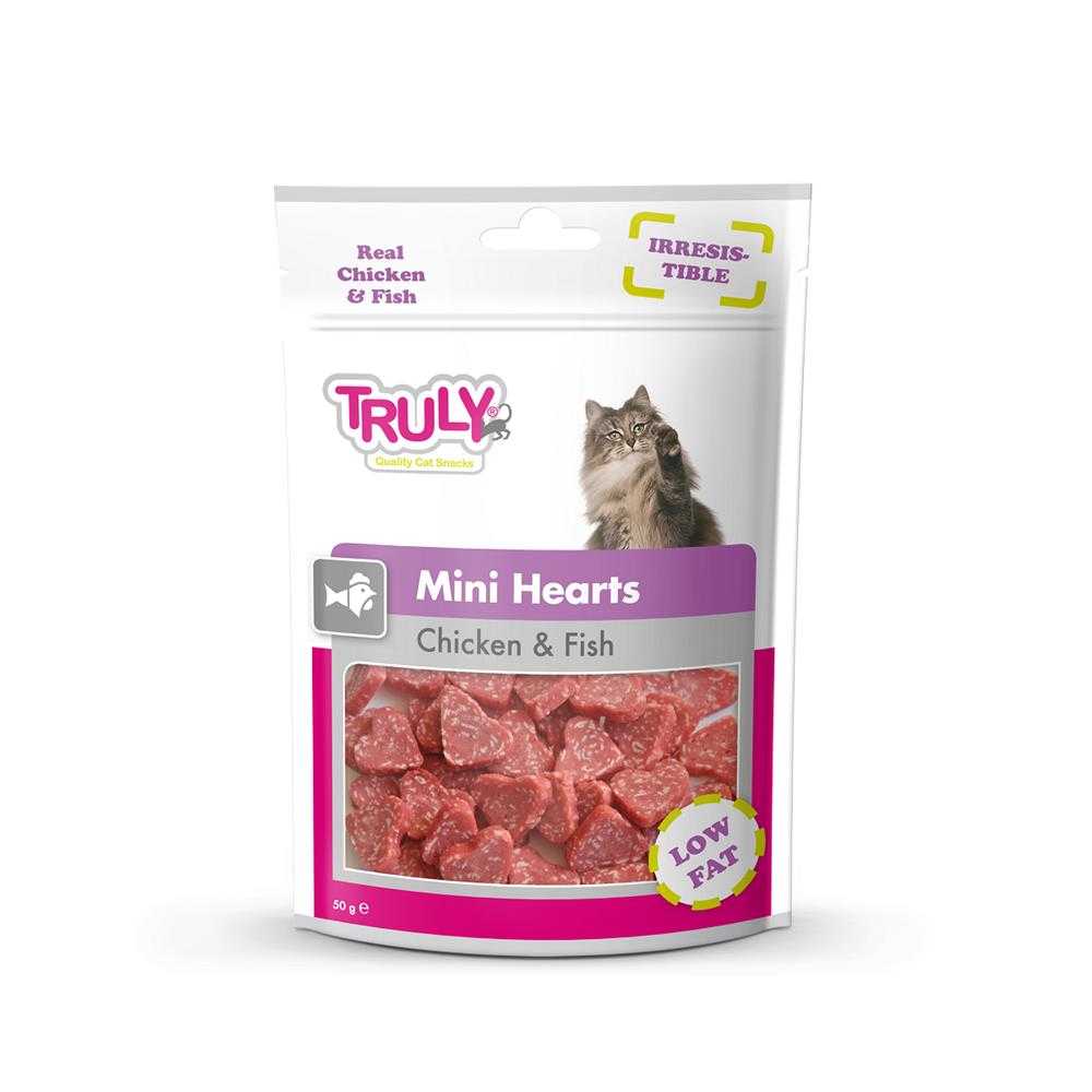 Truly Mini hearts poslastica za mačke - piletina i riba 50g