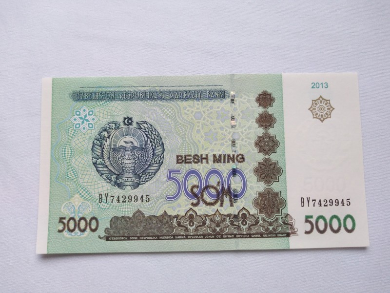 Uzbekistan 5.000 sum,2013 god.UNC