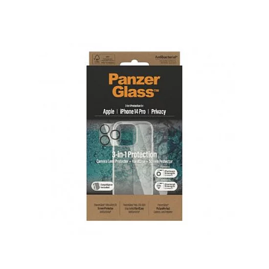 PANZER GLASS IPHONE 14 PRO BUNDLE (UWF PRIVACY ZAŠTITNO STAKLO, FUTROLA, ZAŠTITA ZA KAMERU) CENA