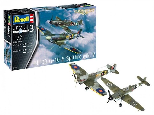 1:72 Revell Combat Set Bf109 G-10 &; Spitfire Mk.V