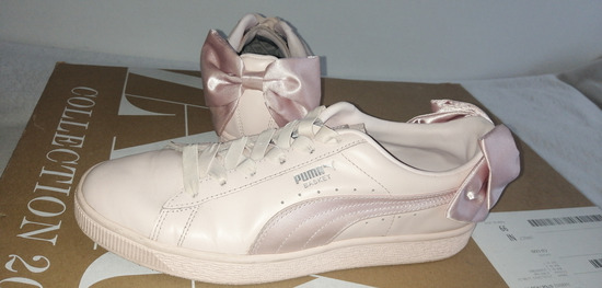 Puma baby roze sa satenskom mašnom i pertlama %%%%